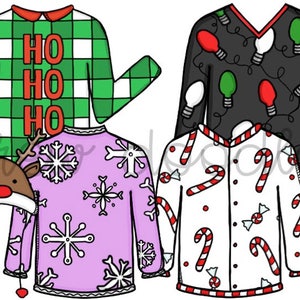 Tacky Christmas Sweater Digital Clip Art Set Instant Download - Etsy