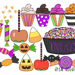 Halloween Treats Digital Clip Art Set Instant Download - Etsy