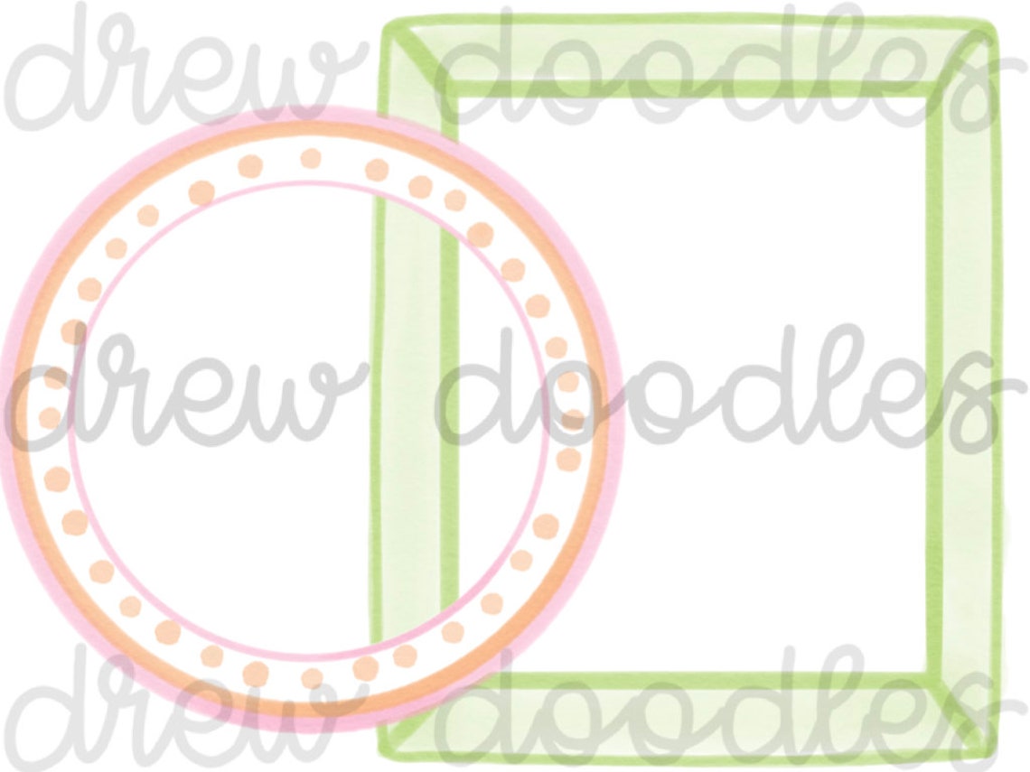 Watercolor Frames Digital Clip Art Set Instant Download | Etsy