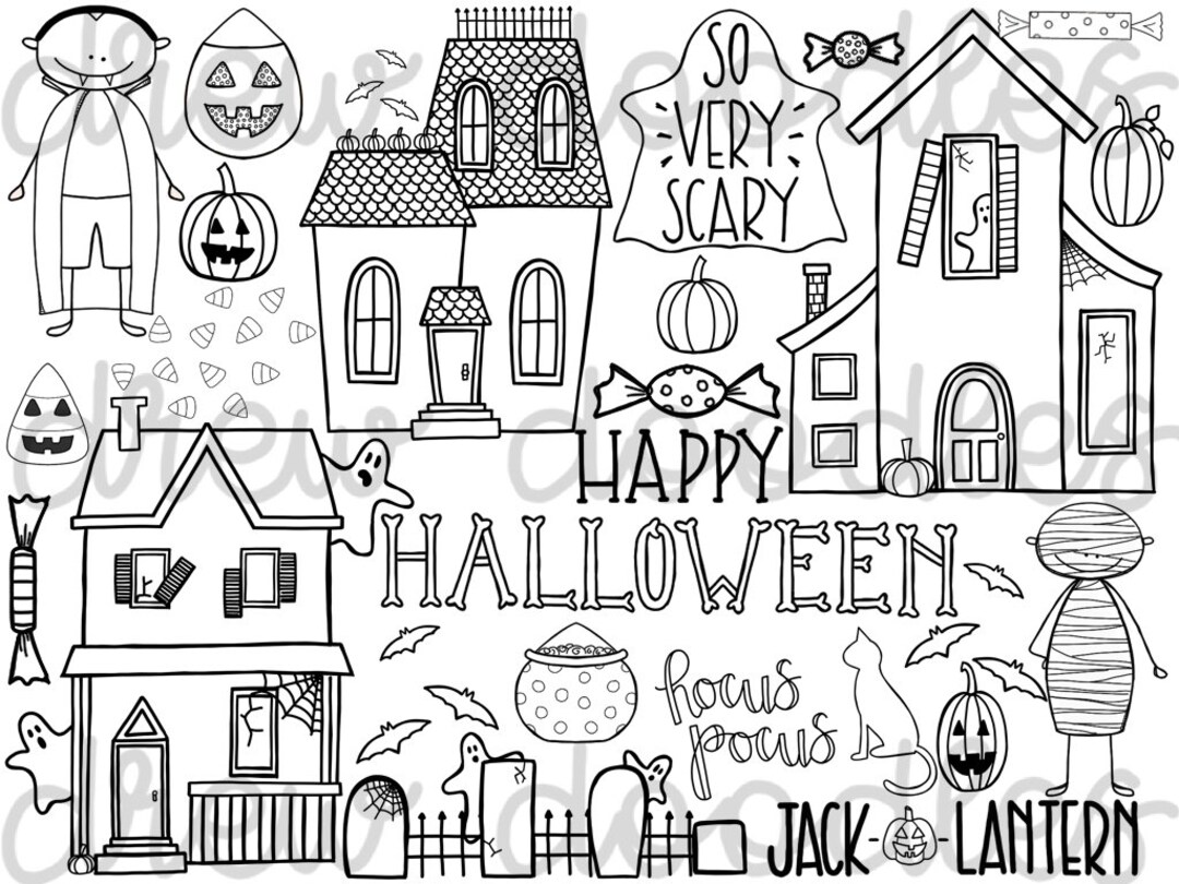 Halloween Digital Coloring Page- Instant Download - Etsy