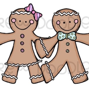 Gingerbread Cuties Digital Clip Art Set - Etsy