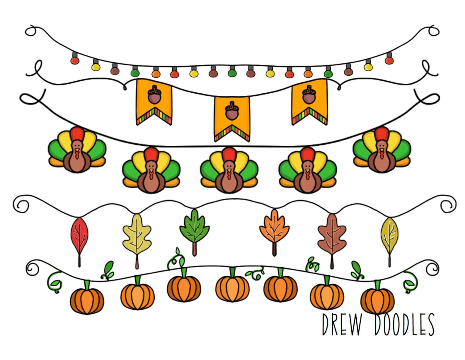 Fall Banners Digital Clip Art Set Instant Download | Etsy