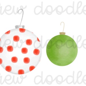 Watercolor Christmas Ornaments Digital Clip Art Set- Instant Download ...