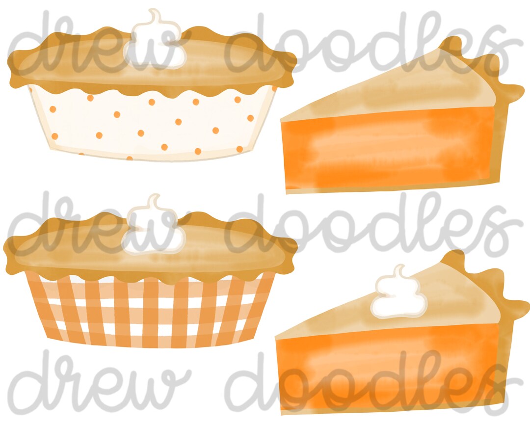 Watercolor Thanksgiving Pies Digital Clip Art Set- Instant Download - Etsy