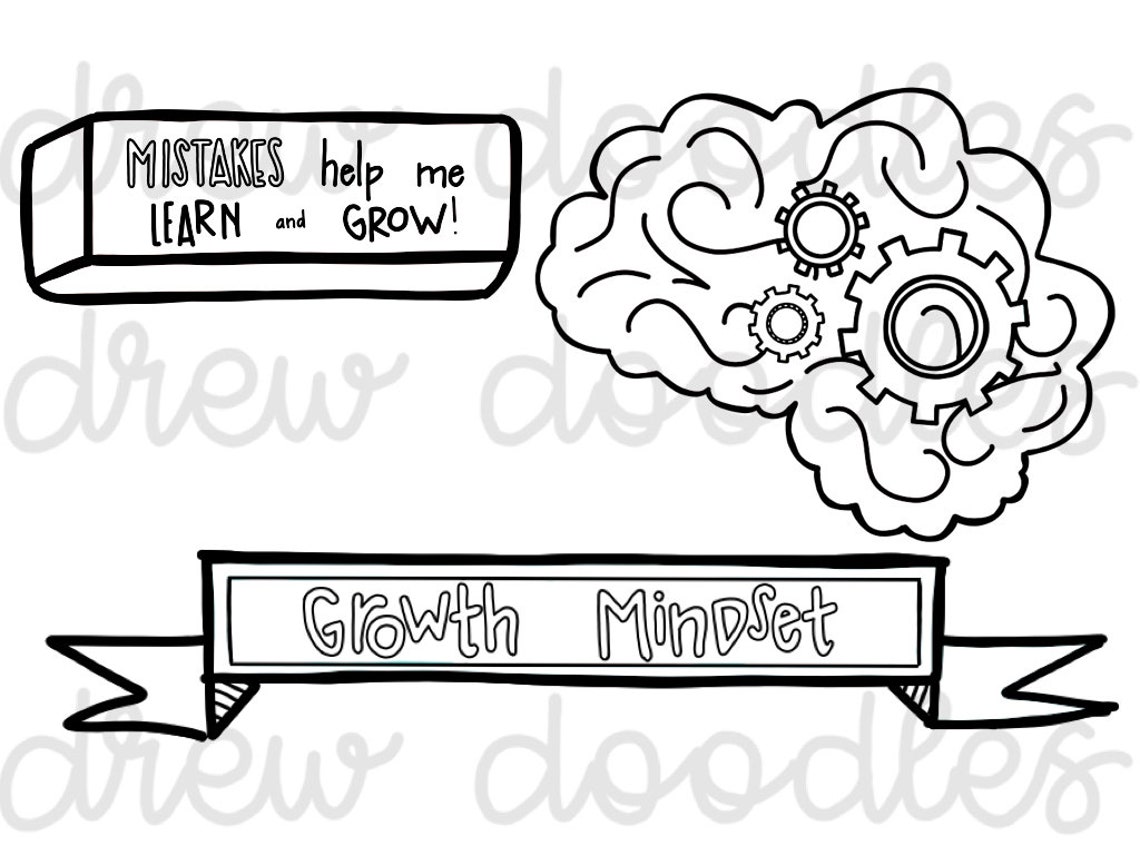 Growth Mindset Doodles Pt 2 Digital Clip Art Set Black Line - Etsy