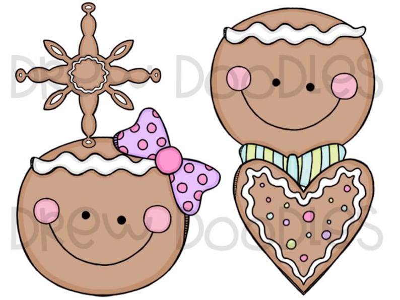 Gingerbread Cuties Digital Clip Art Set - Etsy