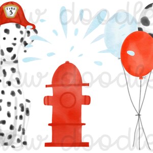 Watercolor Fire Station Digital Clip Art Set- Instant Download - Etsy