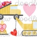 Watercolor Valentine's Day Construction Vehicles- Instant Download - Etsy