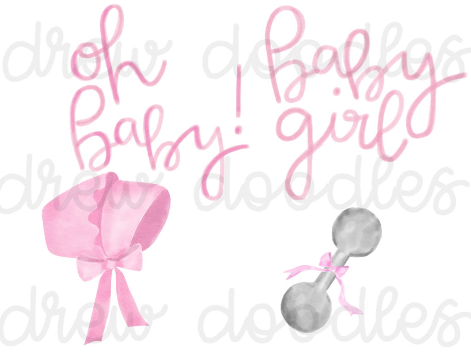 Watercolor Baby Girl Digital Clip Art Set Instant Download | Etsy