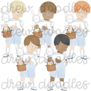 Watercolor Easter Boys Digital Clip Art Set- Instant Download - Etsy
