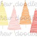 Watercolor Rainbow Christmas Trees Digital Clip Art Set Instant ...