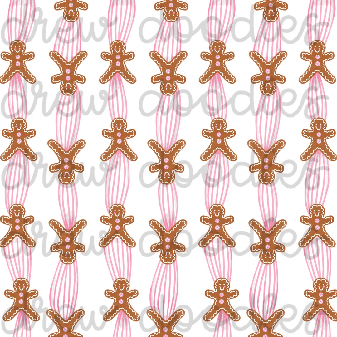 Watercolor Pink Gingerbread Digital Papers Backgrounds- Instant ...