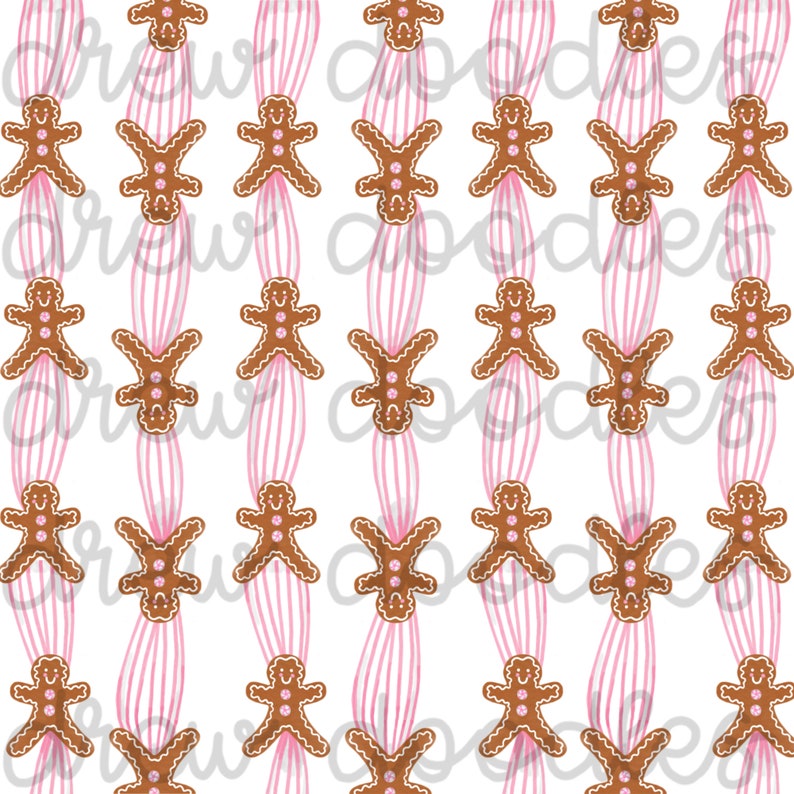 Watercolor Pink Gingerbread Digital Papers Backgrounds- Instant ...