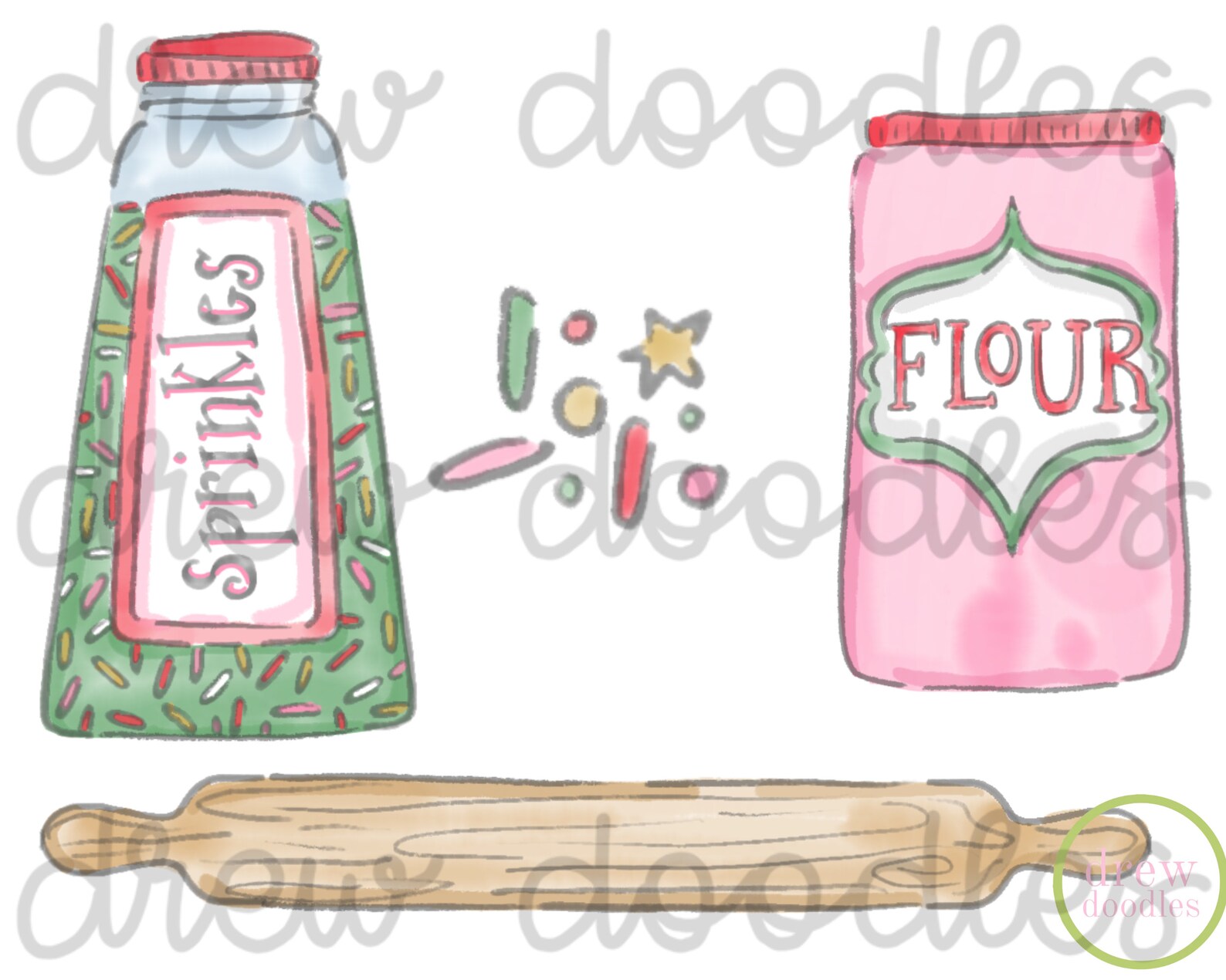 Watercolor Christmas Cookies Baking Set 2 Digital Clip Art Set- Instant ...