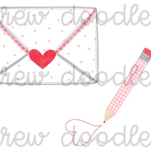 Watercolor Valentine's Day Love Letters Digital Clip Art Set- Instant ...