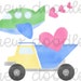 Watercolor Valentine's Day Vehicles & Trucks Instant Download - Etsy