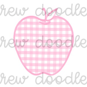 Watercolor Pink Gingham, Bitty Dot Apples Digital Clip Art Set- Instant ...