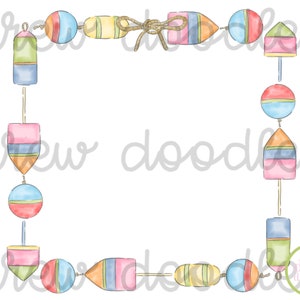 Watercolor Bright Buoys Frames, Clip Art, and Patterns COMBO- Instant ...