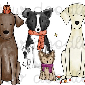 Watercolor Fall Dogs Digital Clip Art Set- Instant Download - Etsy
