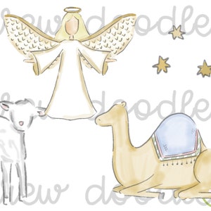 Watercolor Nativity Digital Clip Art Set- Instant Download - Etsy