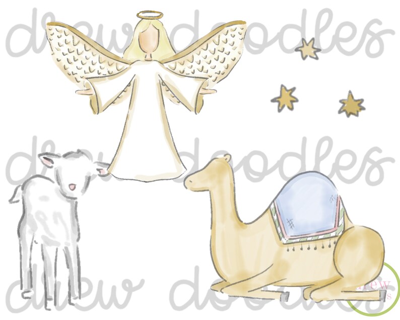 Watercolor Nativity Digital Clip Art Set- Instant Download - Etsy