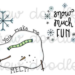 Snow Doodles Digital Clip Art Set- Instant Download - Etsy