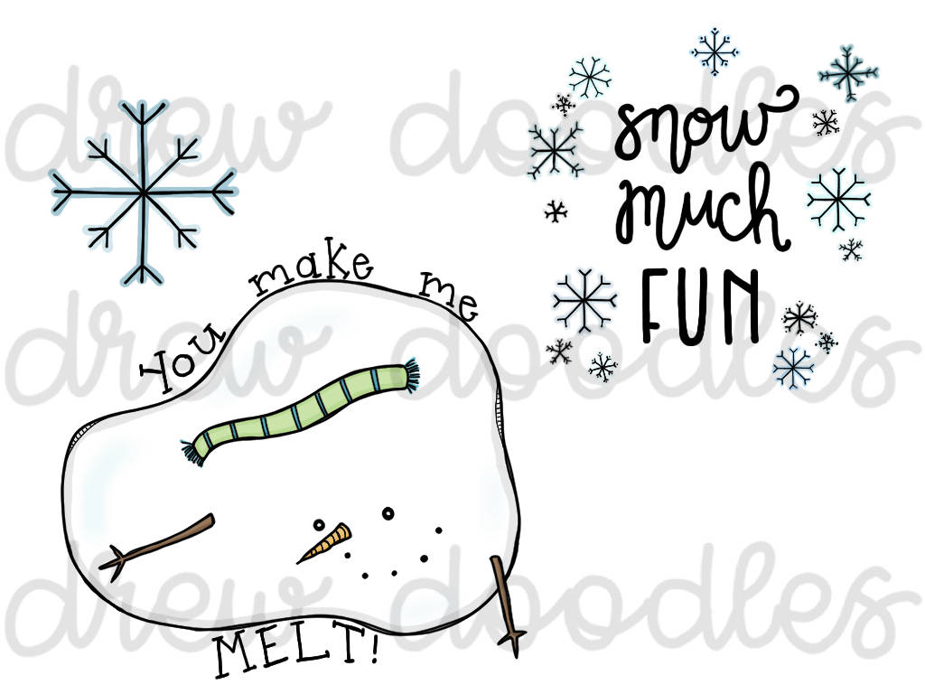 Snow Doodles Digital Clip Art Set Instant Download - Etsy
