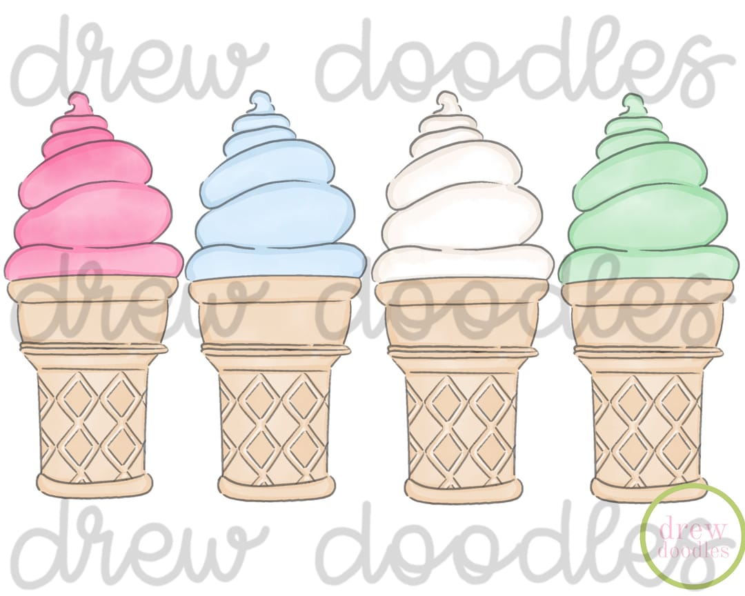 Watercolor Ice Cream Digital Clip Art Set- Instant Download - Etsy