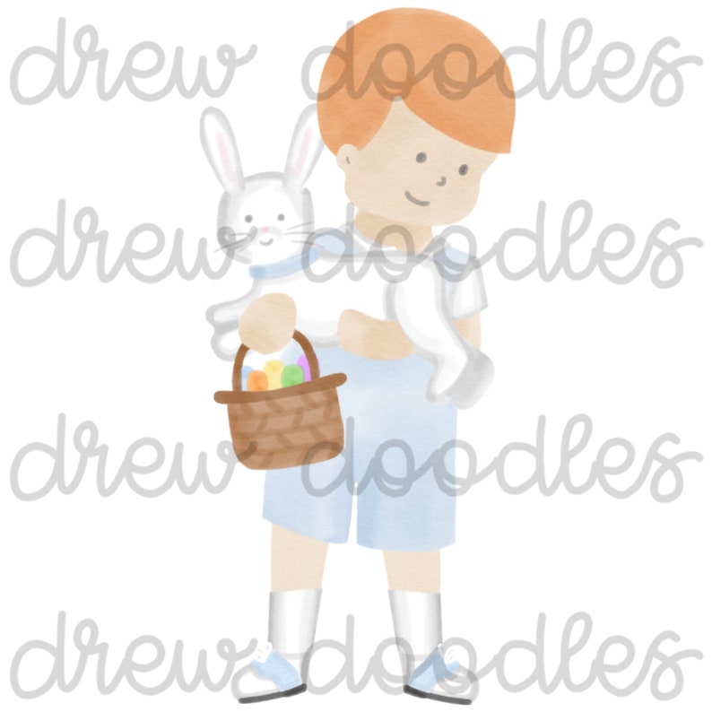 Watercolor Easter Boys Digital Clip Art Set- Instant Download - Etsy