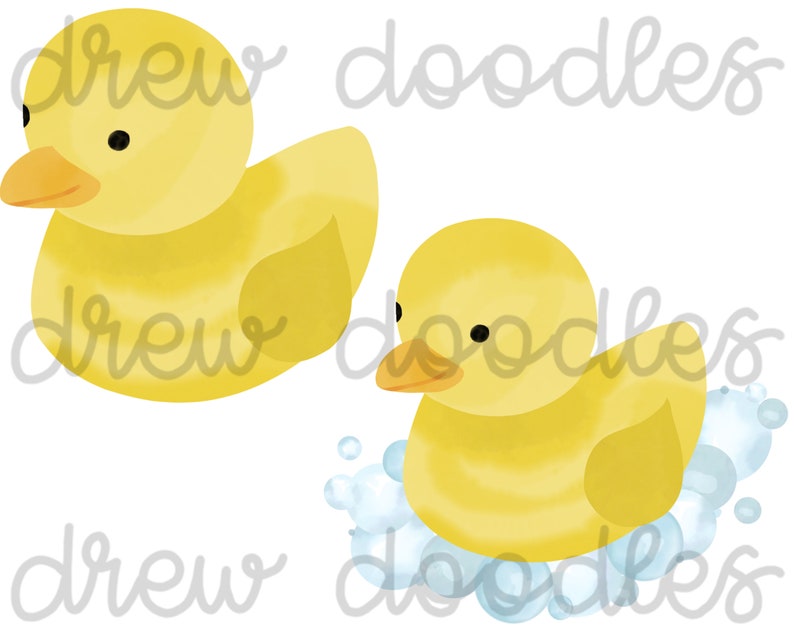 Watercolor Rubber Ducks Digital Clip Art Set Instant Download - Etsy