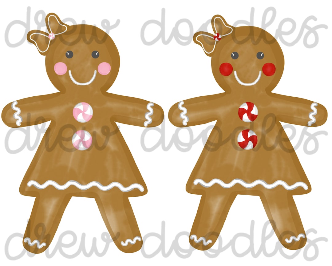 Watercolor Gingerbread Girls Digital Clip Art Set- Instant Download - Etsy