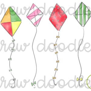 Watercolor Kites Digital Clip Art Set- Instant Download - Etsy
