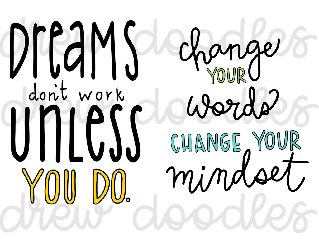 Growth Mindset Doodles Pt 2 Digital Clip Art Set Instant - Etsy