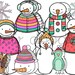 Bright Snowmen Digital Clip Art Set- Color and Black Line COMBO ...