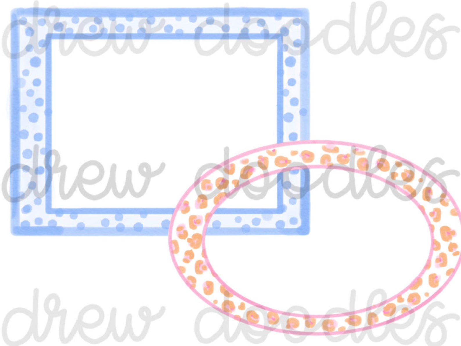 Watercolor Frames Digital Clip Art Set Instant Download | Etsy