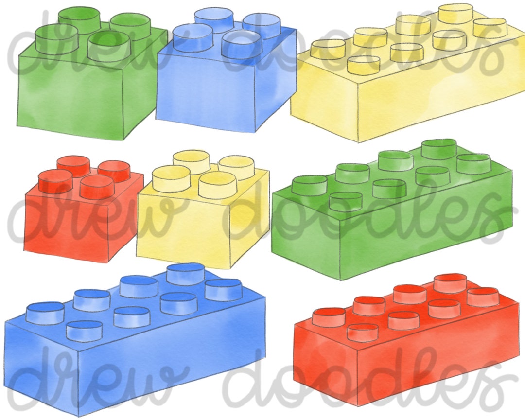 Watercolor Blocks Digital Clip Art Set- Instant Download - Etsy