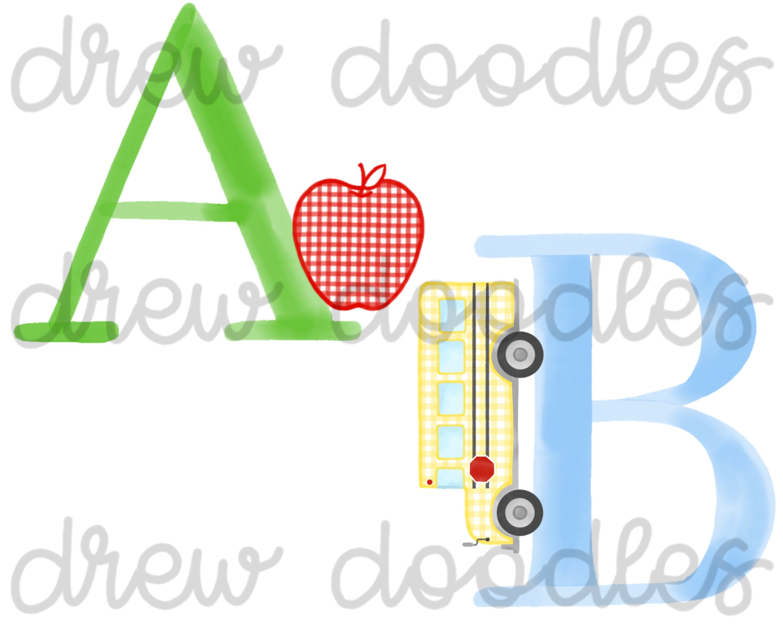 Watercolor Primary ABC Letters Digital Clip Art Set- Instant Download ...