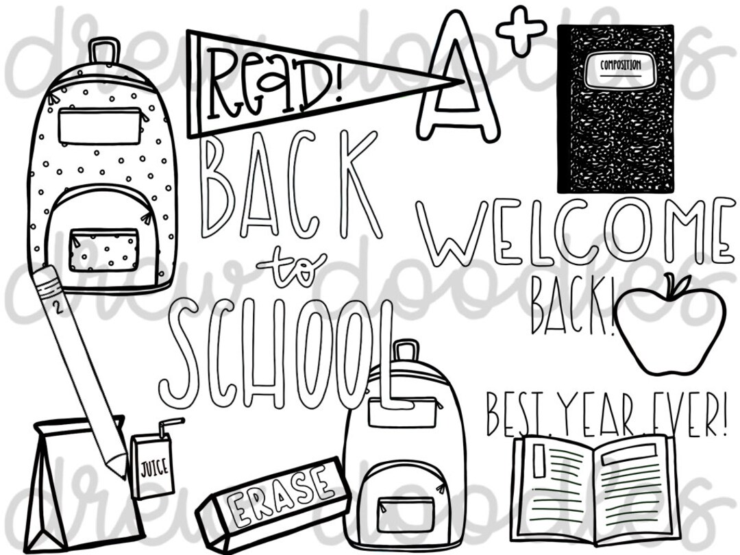 Welcome Back To School Clip Art Black And White