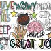 Positive Messages Doodles Digital Clip Art Set Color and - Etsy