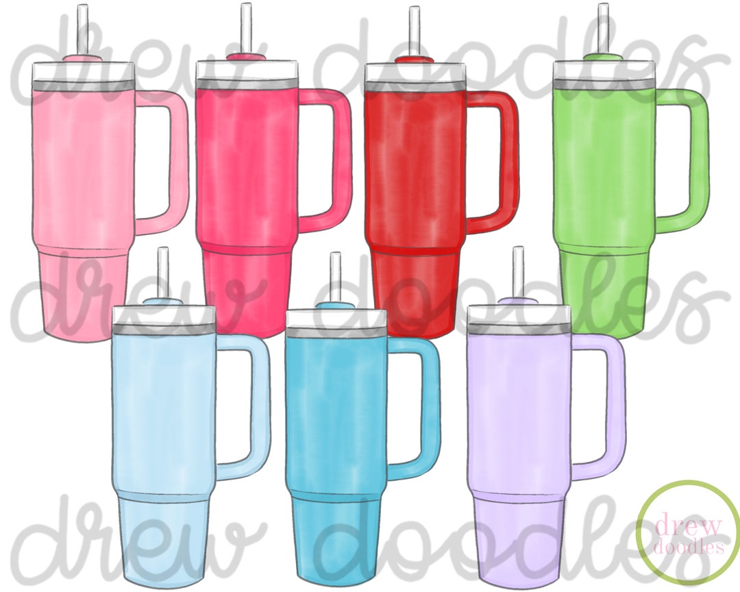 Watercolor Drink Tumblers Cups Digital Clip Art Set- Instant Download ...