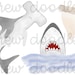Watercolor Sharks Digital Clip Art Set- Instant Download - Etsy