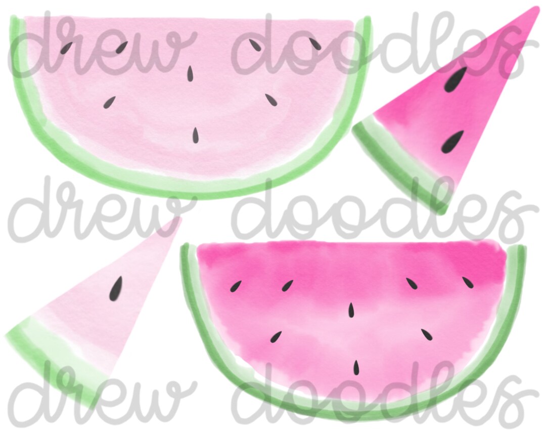 Watercolor Watermelon- Digital Clip Art Set- Instant Download - Etsy