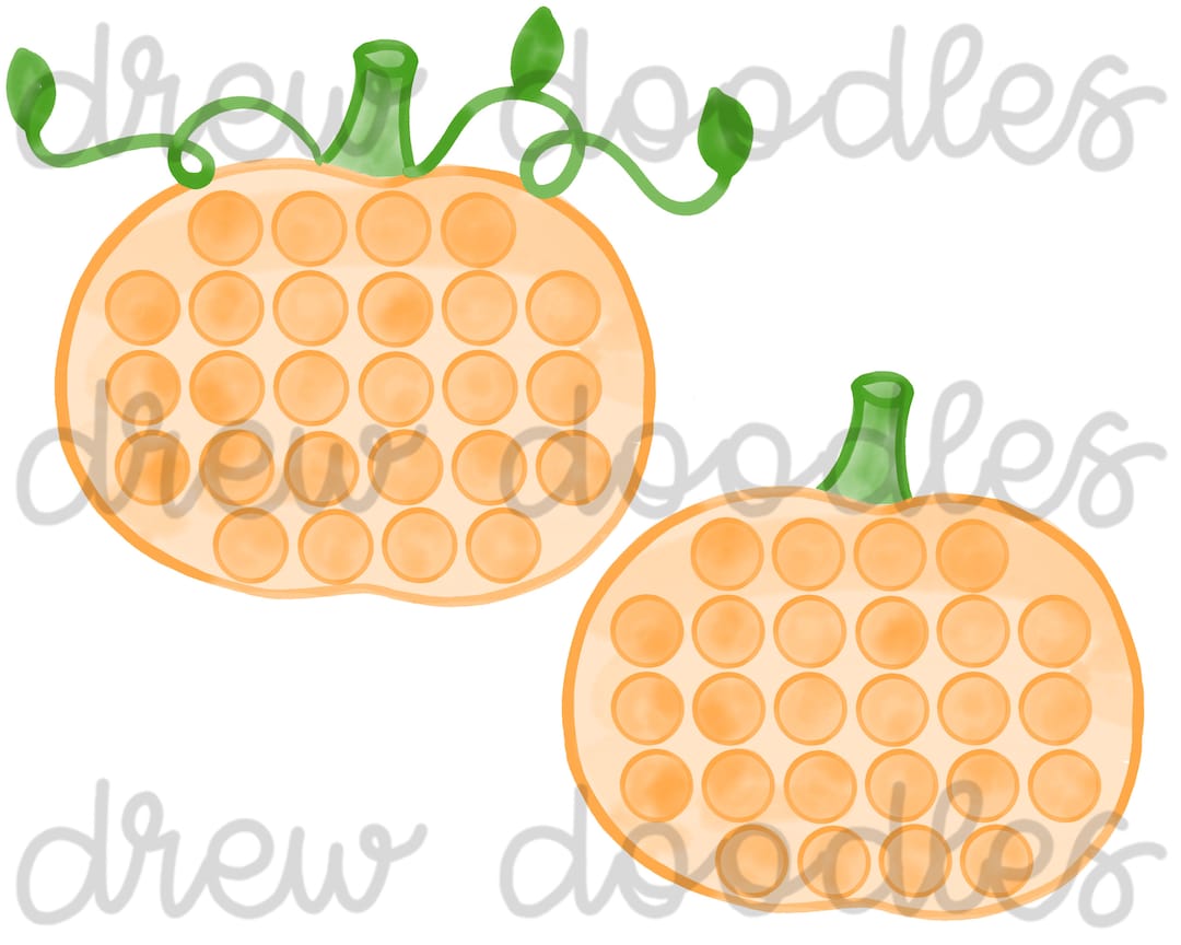 Watercolor Orange Pumpkin Pop It Digital Clip Art Set- Instant Download ...