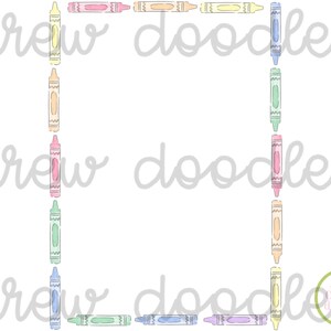 Watercolor Pastel Crayon Frames Digital Clip Art Set- Instant Download ...