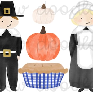 Watercolor First Thanksgiving Digital Clip Art Set- Instant Download - Etsy