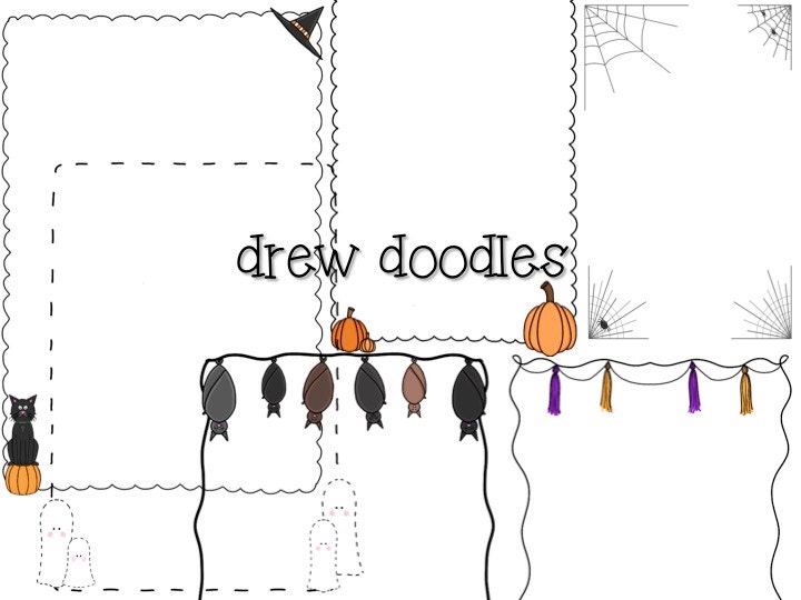 Halloween Borders Digital Clip Art Set - Etsy