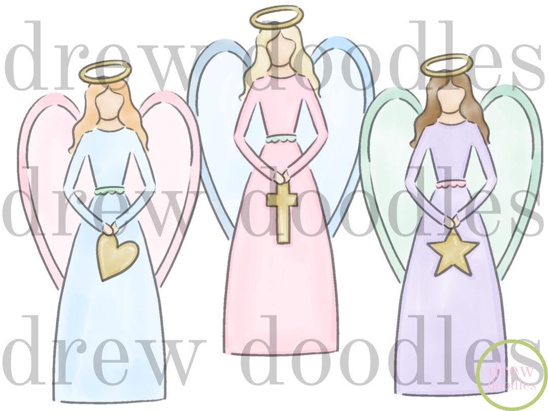 Watercolor Pastel Angelsdigital Clip Art Set- Instant Download - Etsy