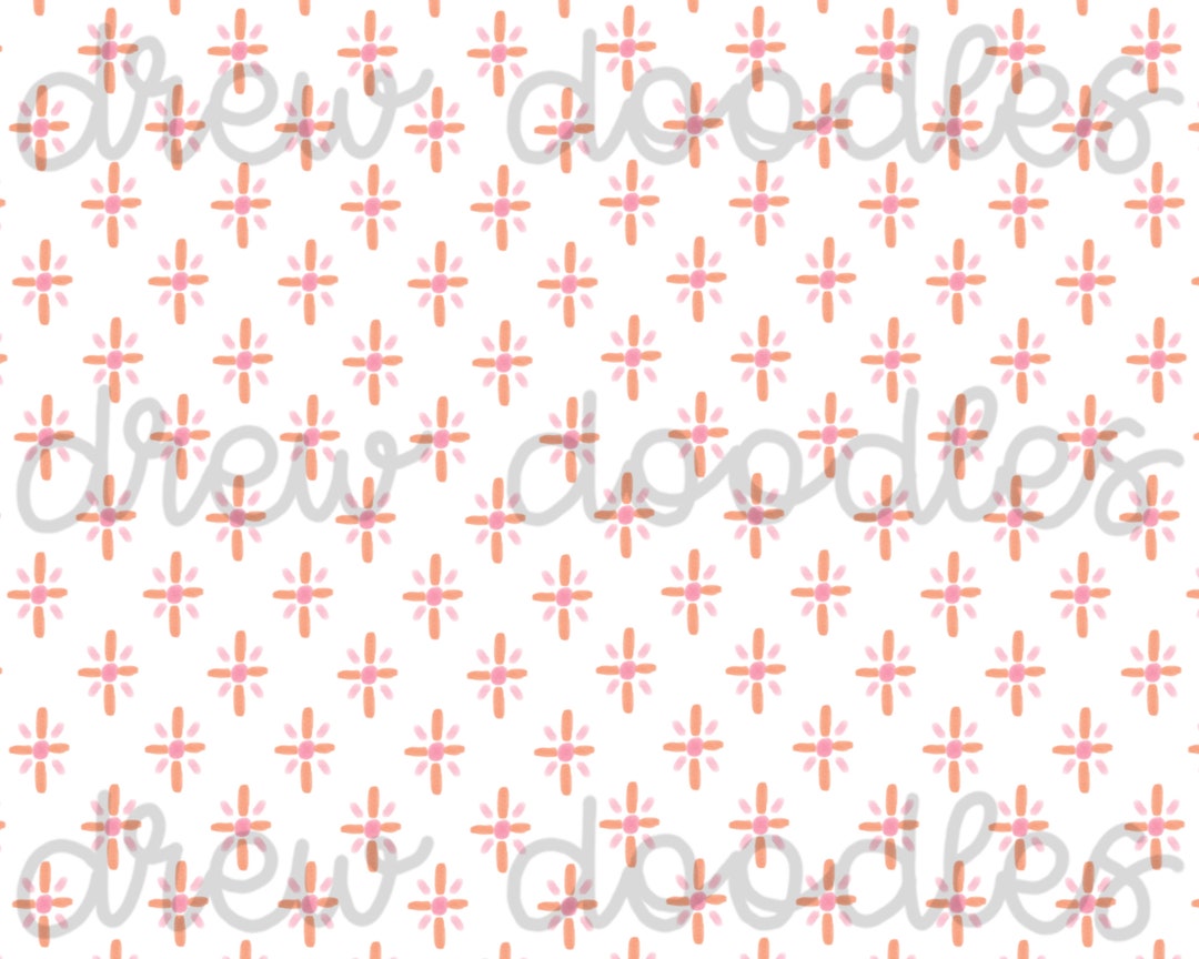 Watercolor Pink and Orange Cross Pattern Digital Papers Backgrounds 4x6 ...