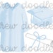 Watercolor Blue Graduation Cap and Gown Digital Clip Art Set Instant ...
