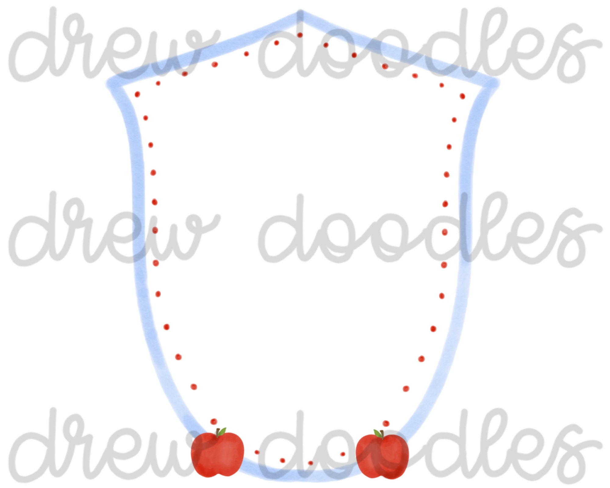 Watercolor Blue Bow Apple Crest Digital Clip Art Set Instant - Etsy